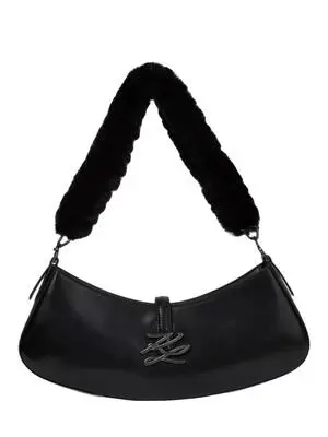 KARL LAGERFELD Karl Lagerfeld Small K/Autograph Drop Leather Shoulder Bag