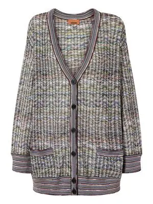 Missoni Striped Metallic Crochet-knit Cardigan - Multi