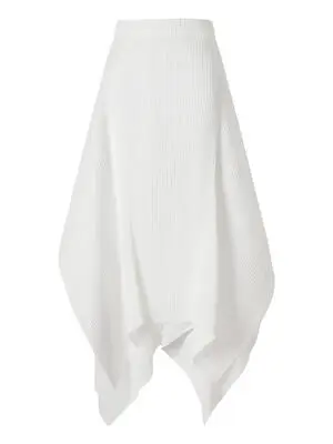 JW Anderson Asymmetric Plissè-crepe Midi Skirt - White