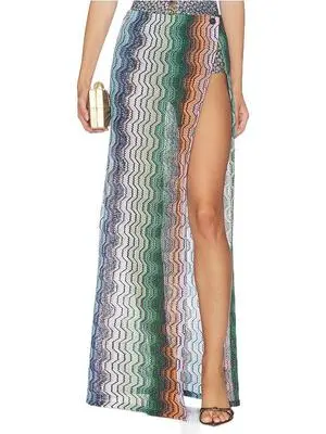 Missoni Long Wrap Skirt With Metallic Threading - Multi
