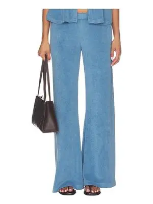 Citizens Of Humanity Citizens Of Humanity Nora Pull On Wide Leg Terrycloth Trousers Blue