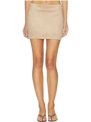 Superdown Faux Suede Mini Skirt - Beige