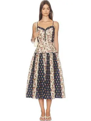 Polo Ralph Lauren Cotton Silk V-neck Sleeveless A-line Dress - Multi