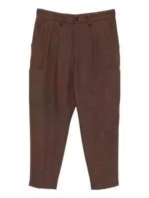 Eleventy Pleated Cargo Trousers - Brown