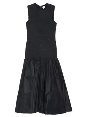 PATOU Shirred Flared Maxi Dress - Black
