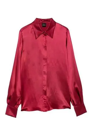 Carine Gilson Silk Balloon-sleeve Shirt - Red