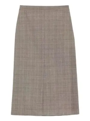 TWINSET Beige Check Pattern Midi Pencil Skirt - Neutrals