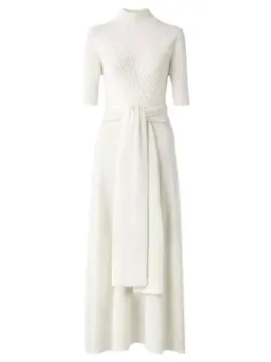 VIOLANTE NESSI Maxi Dress With Knot Waist - Neutrals