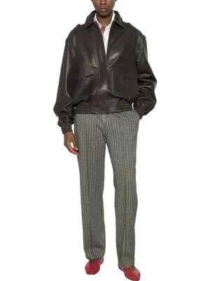 Fabiana Filippi Check-pattern Straight-leg Trousers - Grey