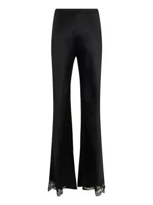 Alberta Ferretti Lace Trim Flared Trousers - Black