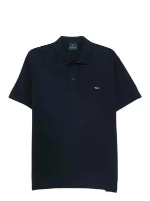 Paul & Shark Logo-patch Piqué Polo Shirt - Blue