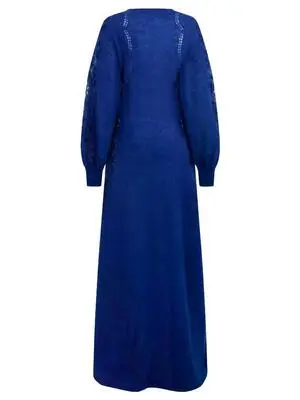 ALBERTA FERRETTI Alberta Ferretti Lace-Insert Long-Sleeve Maxi Dress