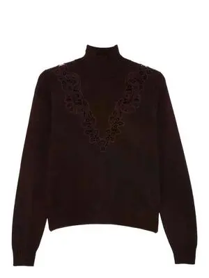 Zimmermann ZIMMERMANN High-Neck Sweater With Crochet Trim Red