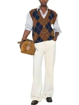 Seafarer Logo Patch Wide-leg Jeans - Neutrals