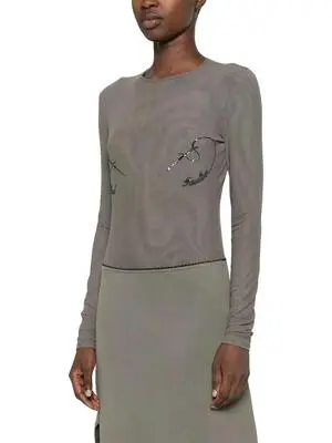 JEAN PAUL GAULTIER Sequin Embellished Bodysuit - Grey
