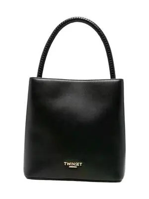 TWINSET Logo Plaque Top-handle Tote Bag - Black