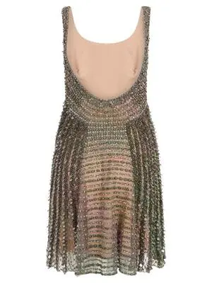 Alberta Ferretti Sequin Embellished Mini Dress - Silver