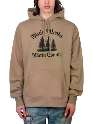 AFIELD OUT Graphic Print Hoodie - Brown