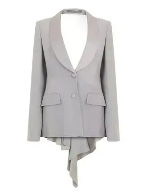 Alberta Ferretti Asymmetric Hem Blazer - Grey