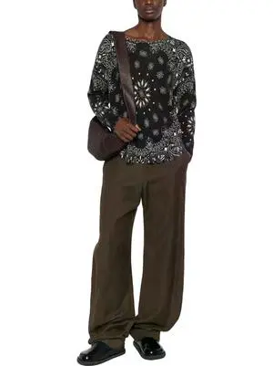 KUJTEN Bandana Print Sweater - Black