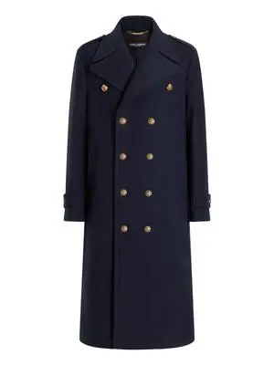 Dolce & Gabbana Double-breasted Wool Coat - Blue