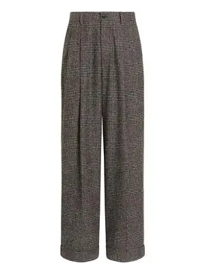 Dolce & Gabbana Alpaca Blend Glen Plaid Trousers - Multicolor