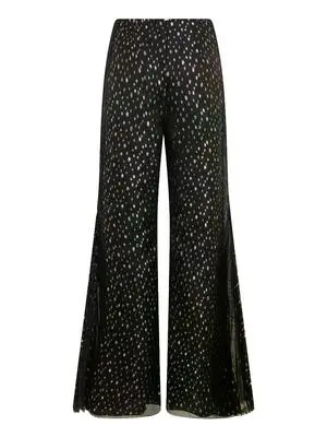 Alberta Ferretti Alberta Ferretti Polka-Dot Pleated Palazzo Trousers Black