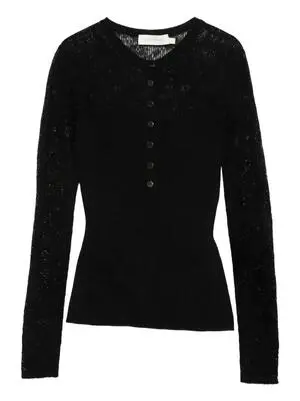 Zimmermann Lace Panelled Ribbed-knit Sweater - Blue