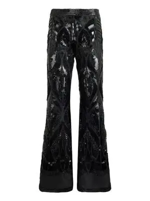 Alberta Ferretti Embellished Palazzo Pants - Black