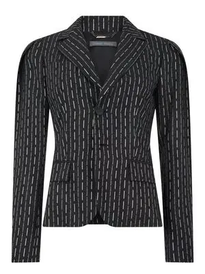 Alberta Ferretti Pinstripe Pattern Blazer - Black