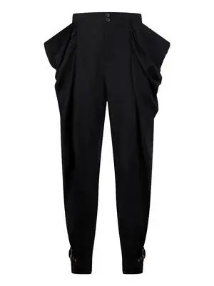 Alberta Ferretti Pleated Buckled-cuff Trousers - Black