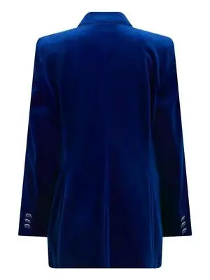 Alberta Ferretti Double-breasted Velvet Blazer - Blue