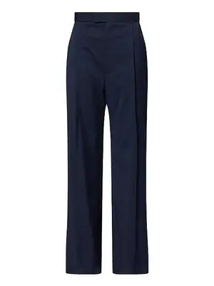 VIVIENNE WESTWOOD High-rise Wide-leg Wool Trousers - Navy