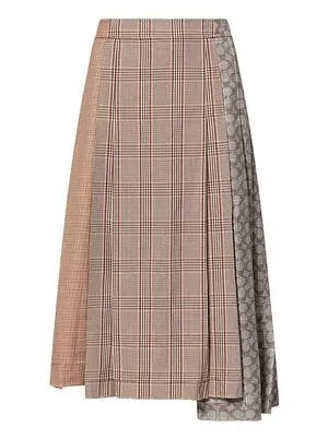 COACH Checked Plaid Midi Skirt - Multi