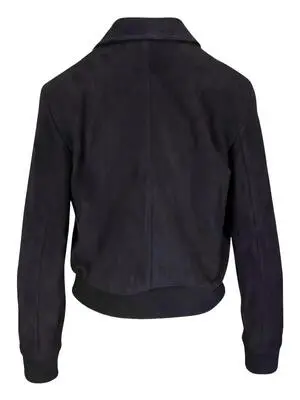 Akris Zip-up Suede Bomber Jacket - Black