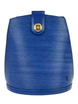 LOUIS VUITTON Louis Vuitton Textured Leather Shoulder Bag Blue