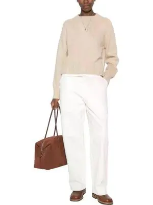 EXTREME CASHMERE Ribbed-Trim Fine Knit Sweater