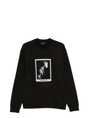 Emporio Armani Graphic-print Sweatshirt - Black