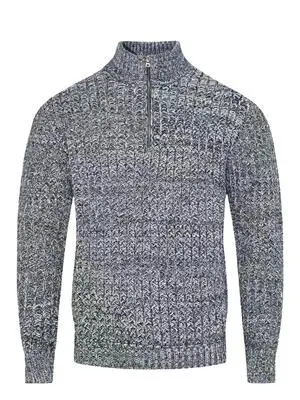 Orlebar Brown Lennard Crochet-knit Half-zip Sweater - Blue
