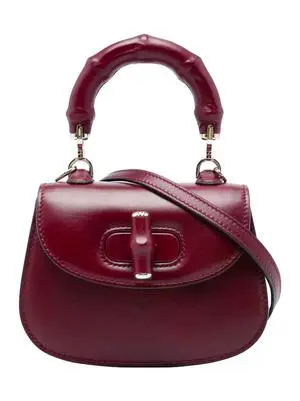 Gucci Calfskin Bamboo Night Satchel - Red