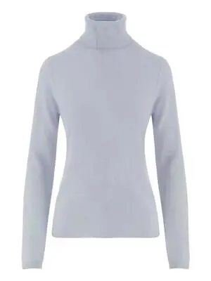 ALLUDE Cashmere Ribbed-trim Turtleneck Sweater - Blue