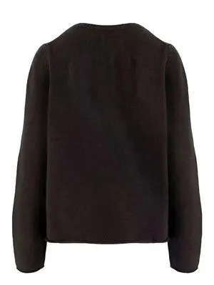 ALLUDE Cashmere Crew Neck Sweater - Brown