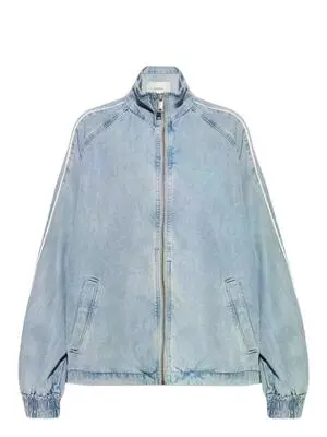 GESTUZ Denim Jacket With Side Stripe Detail - Blue