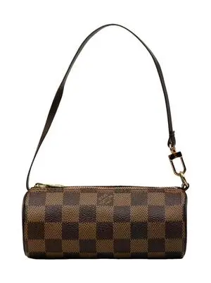 LOUIS VUITTON Damier Ebene Papillon Pochette Handbag - Brown