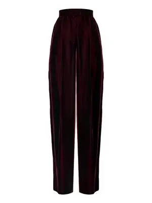 Valentino Garavani Velvet Pleated Wide-leg Trousers - Red