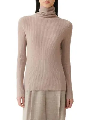 Fabiana Filippi Slim Fit Turtleneck Sweater - Coffee