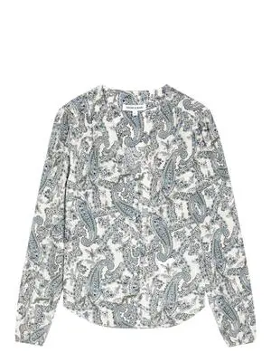 Veronica Beard Farah Printed Silk-blend Blouse - Ecru