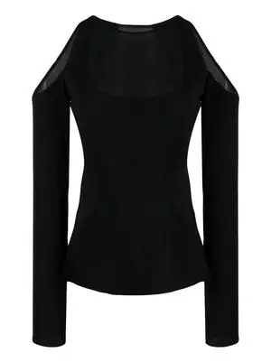 TOM FORD Semi-sheer Long-sleeve Top - Black