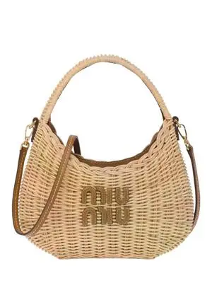 MIU MIU Miu Miu Mini Wander Wicker Shoulder Bag