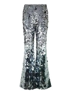 Alberta Ferretti Sequin Embellished Flared Trousers - Silver